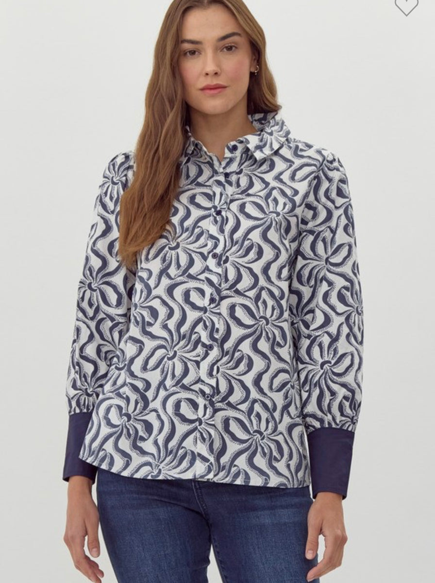 Navy Ribbon Blouse – Chilton Avenue