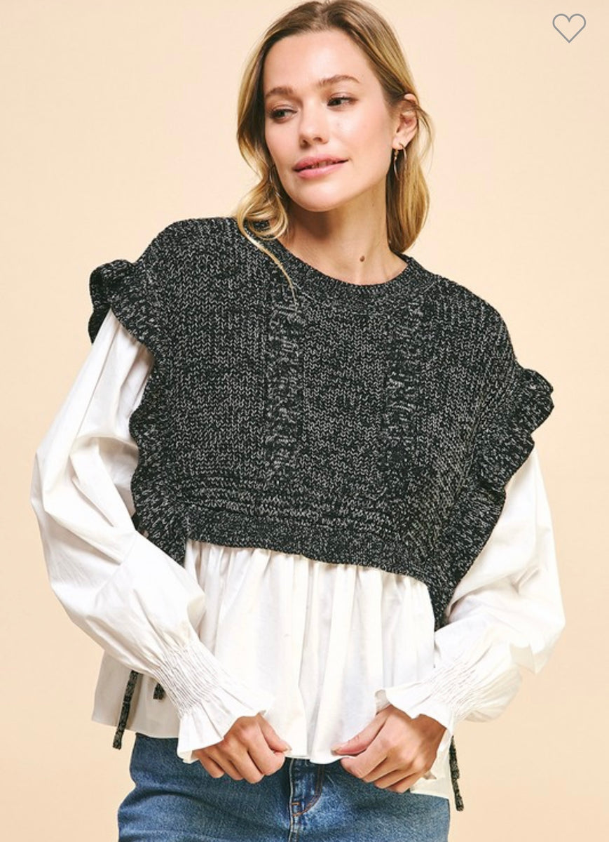 Black Nancy Sweater Blouse – Chilton Avenue