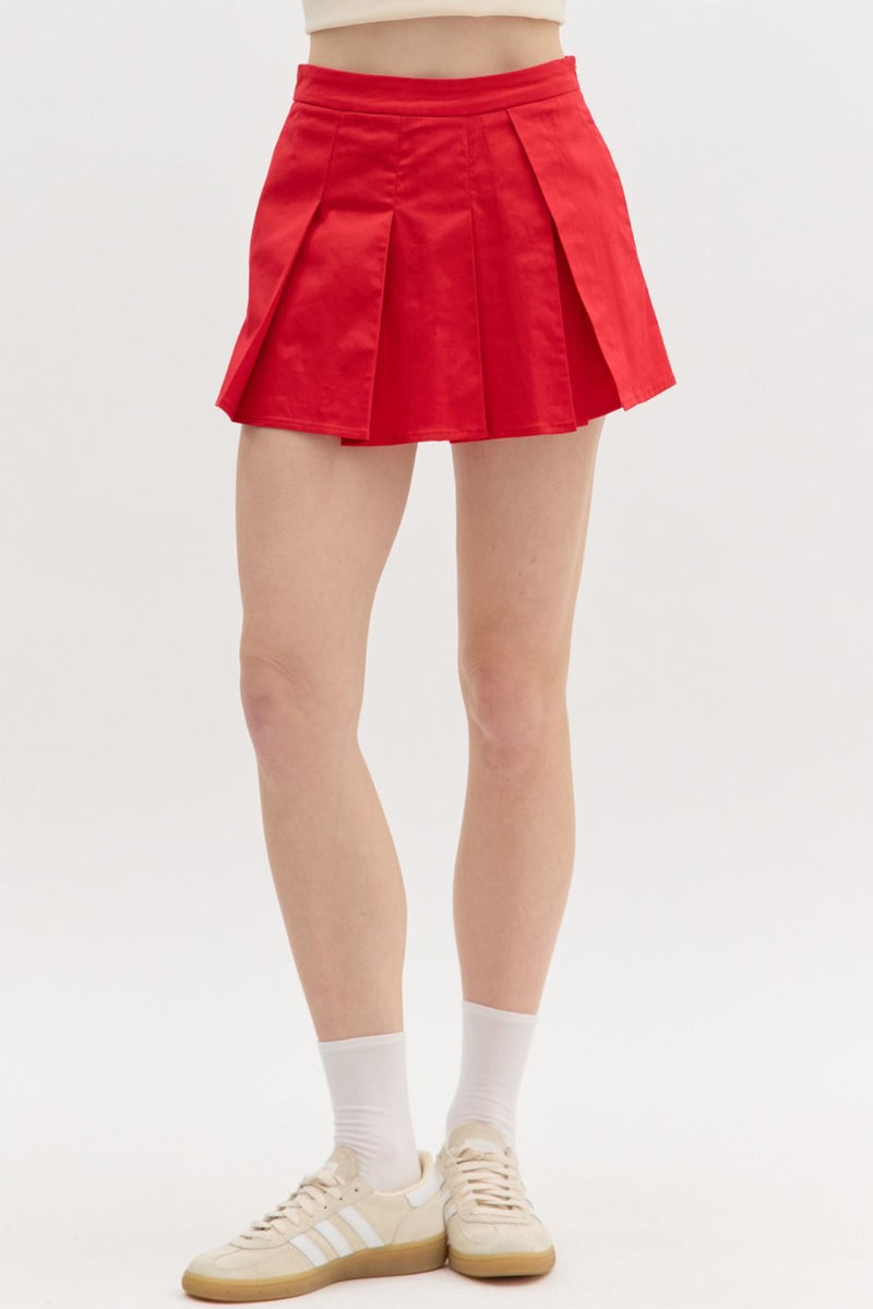 Red Pleated Shorts – Chilton Avenue