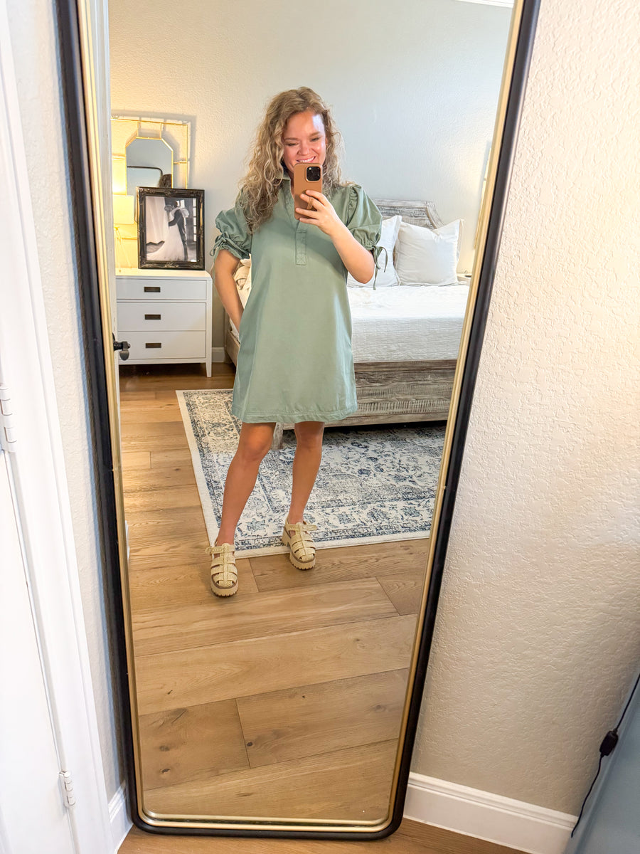 Sage Denim Dress – Chilton Avenue