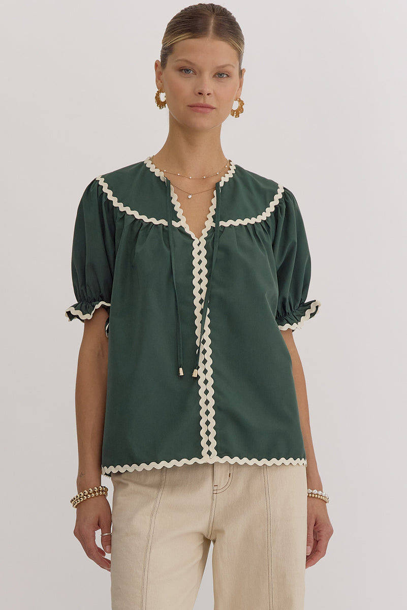 Hunter Ric Rac Blouse – Chilton Avenue