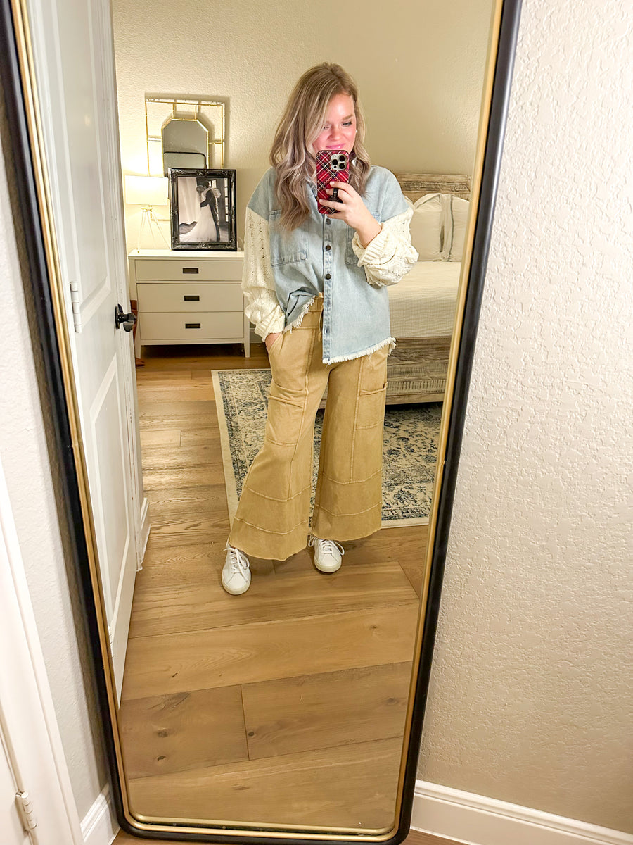 Cable Knit Denim Shacket – Chilton Avenue